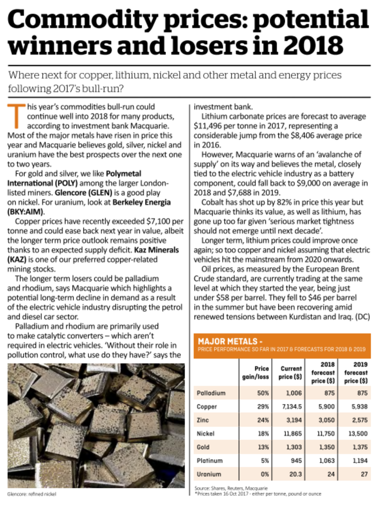 Commodity prices: potential winners and losers in 2018 [Shares Magazine ...